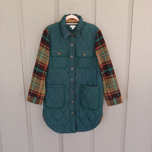 sundance Wensley Quilted Long Plaid Sleeve Jacket Size M Women Buttons ...