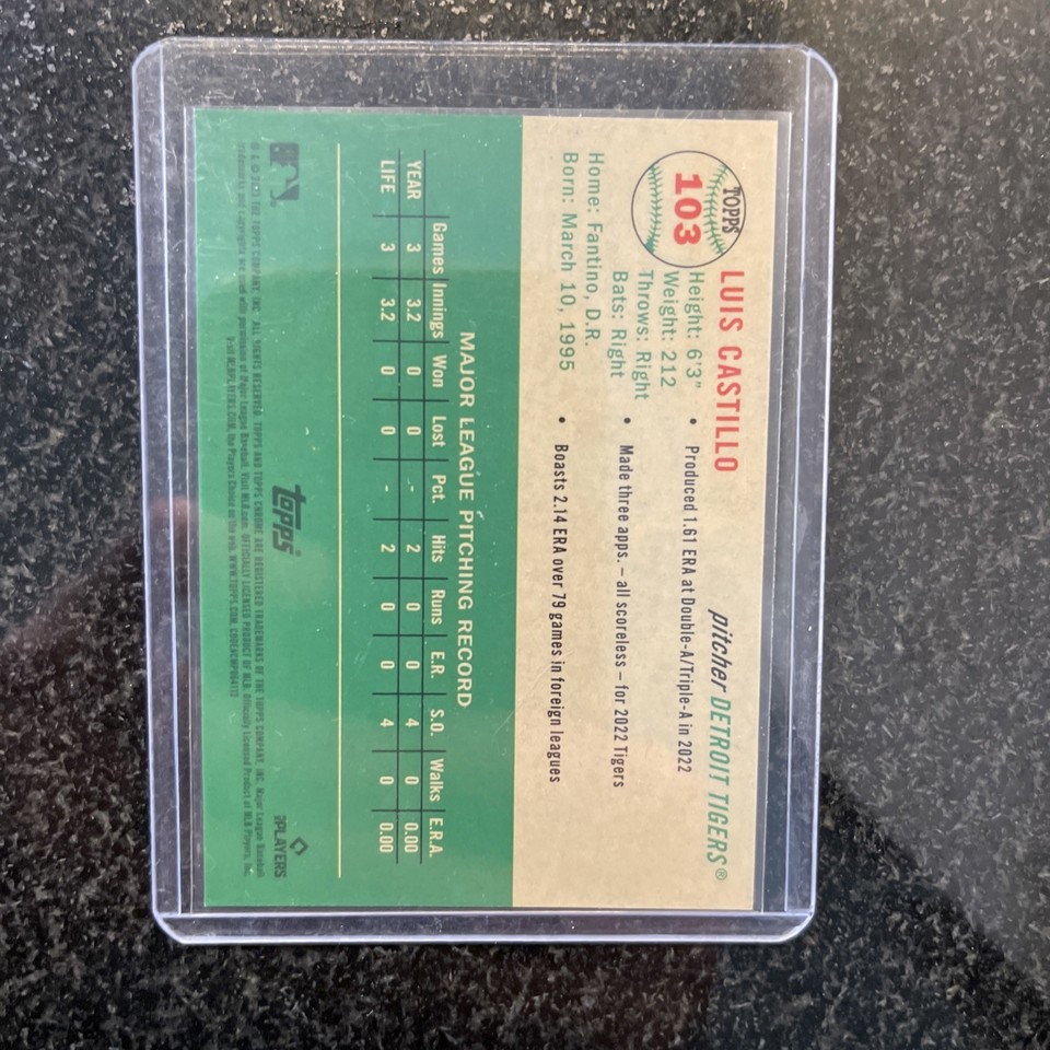2023 Topps Chrome Platinum Luis Castillo /75 Platinum Toile Cream ...