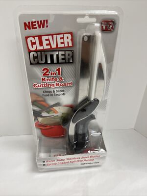 Clever Cutter 2 in 1 Knife Cutting Board Scissors Chops & Slices Food ...