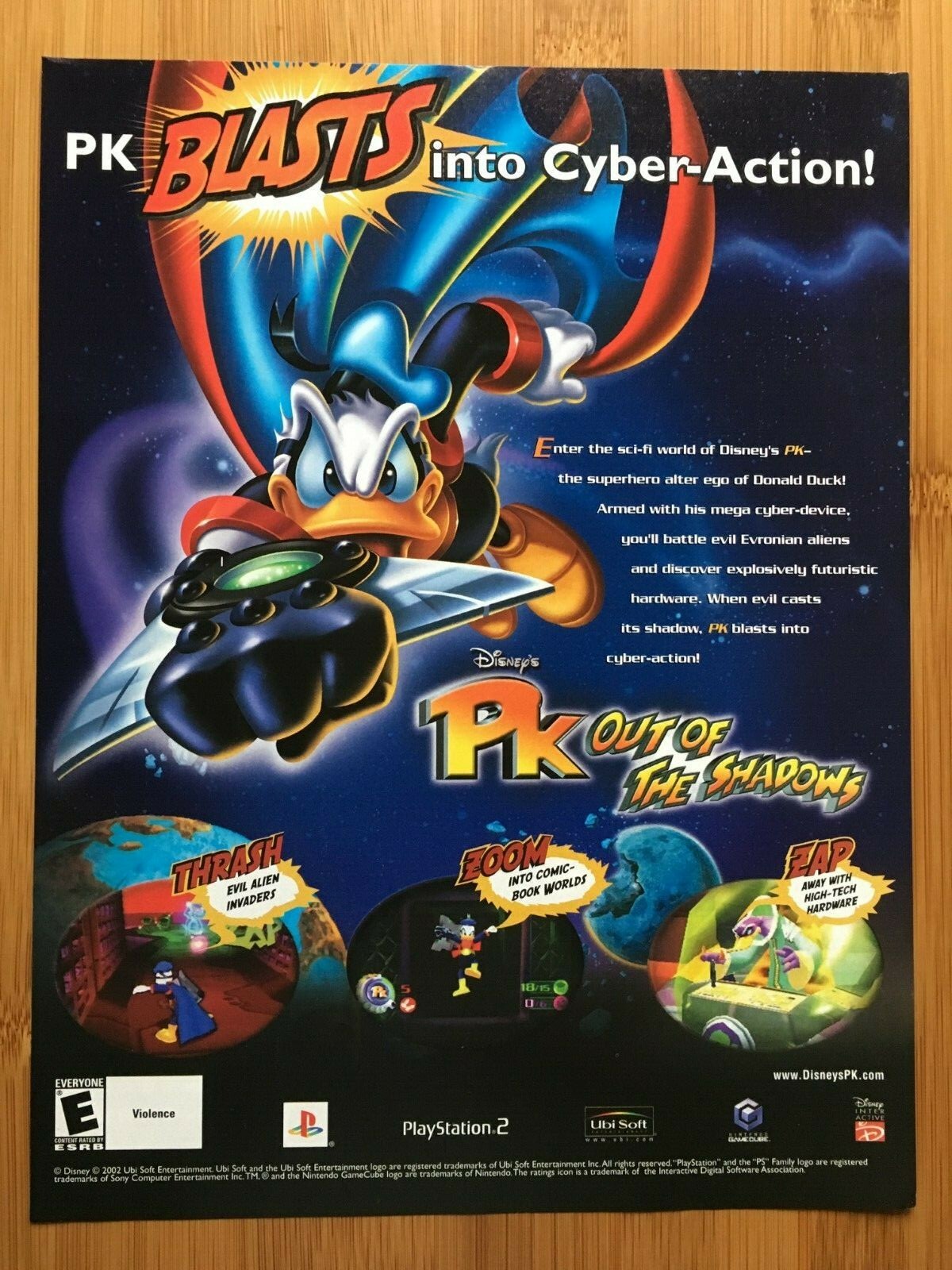 PK Out of the Shadows Donald Duck PS2 Gamecube 2002 Print Ad/Poster ...