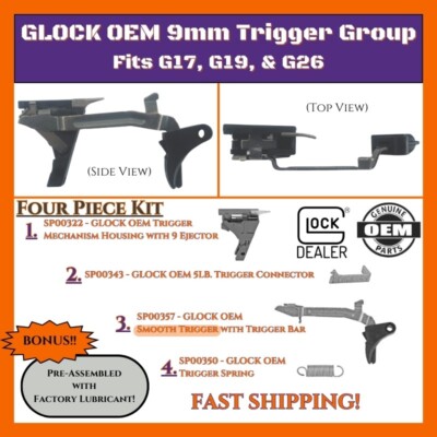 Glock OEM Trigger Assembly 9mm Gen-3 17/19/25/26/28/34 5.5 Smooth ...