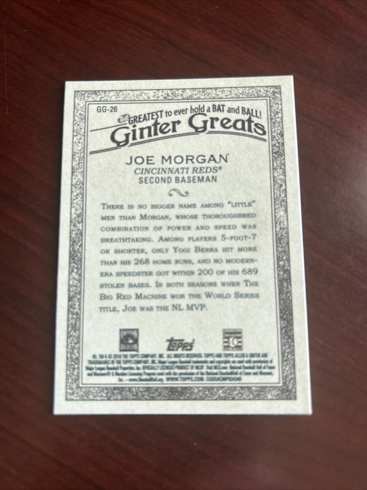 2019 Topps Allen & Ginter #GG-26 Joe Morgan Ginter Greats *Mint* Qty | eBay