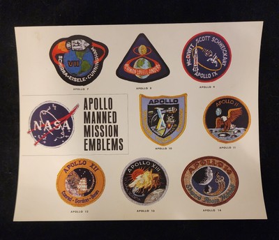 Apollo Manned Mission Emblem Patches 8x10 Press Photo NASA Apollo ...