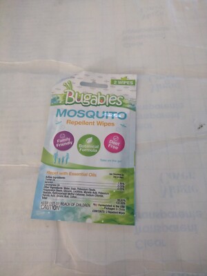 Bugables Mosquito Repellent Wipes,New Deet Free,Essential Oils New. | eBay