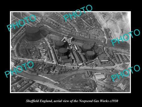 OLD 8x6 HISTORIC PHOTO SHEFFIELD ENGLAND THE NEEPSEND GAS WORKS c1930 ...