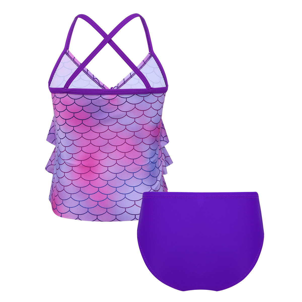 US Kid Baby Girl Swimsuit Bikini Tankini Swimwear Mermaid Bathers ...