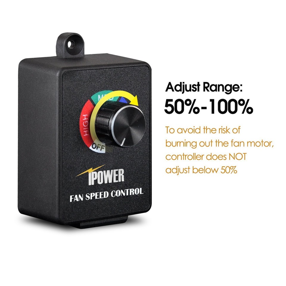 iPower ETL Certified Variable Fan Speed Controller for Inline Fan Air ...