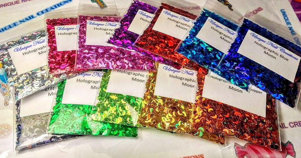 MOON Shape Glitter~U CHOOSE~Solvent Resistant Art•Face•Festival•Crafts ...