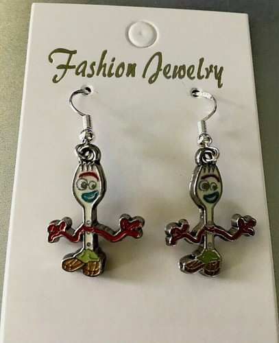 Disney's TOY STORY " FORKY " Earrings w/ .925 Sterling Silver Hooks New ...