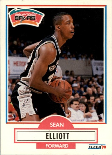 1990-91 Fleer #171 Sean Elliott RC Rookie San Antonio Spurs Arizona ...