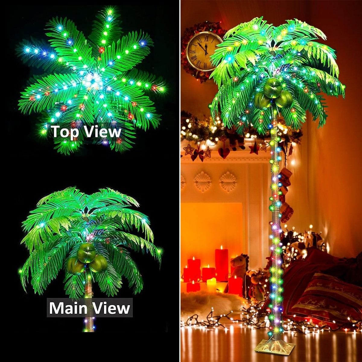 Art Palm Tree With Christmas Lights Christmas Tree Free Photo On