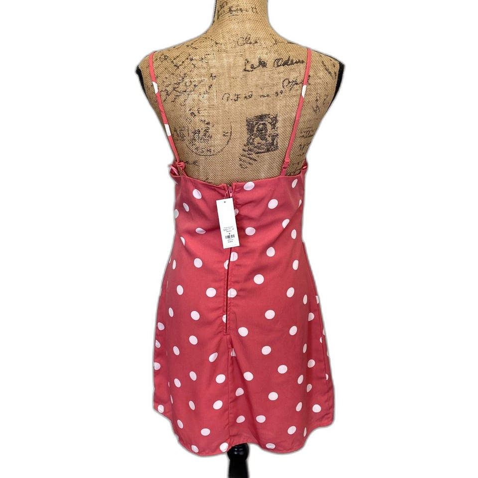 NWT Francesca's Miami Mini Cami Dress Pink Polkadot Barbie Size Medium ...