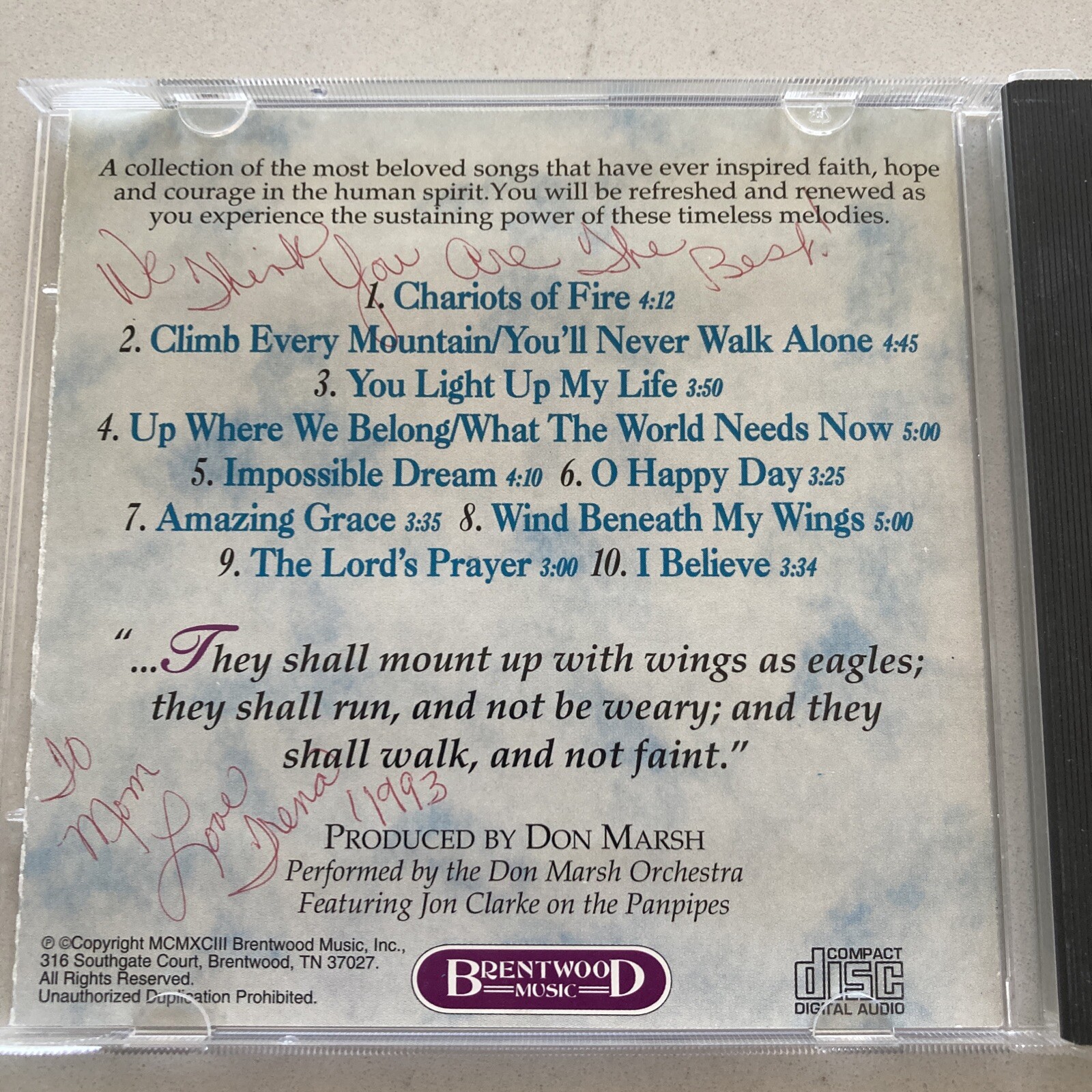 Beside Still Waters Presents Inspiring Classics [Audio CD] Don Marsh ...