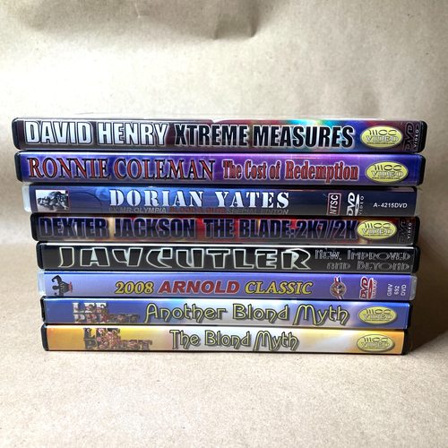 LOT of 8 Mitsuru Okabe bodybuilding DVDs Ronnie Coleman Jay Cutler Lee ...