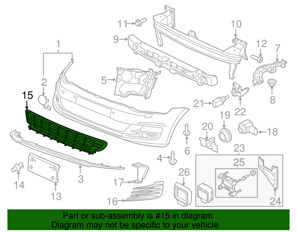 Genuine Volkswagen Center Grille 5GM-853-677-D-9B9 | eBay