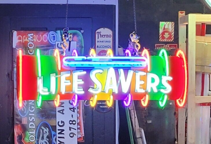 New Lifesavers Roll Painted Neon Sign 62 IN W x 18 IN Diameter | eBay