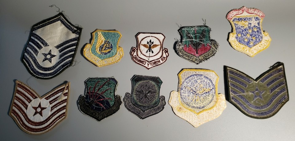 USAF Air force Military Rank patch insignia Tag Tapes US Military lot ...