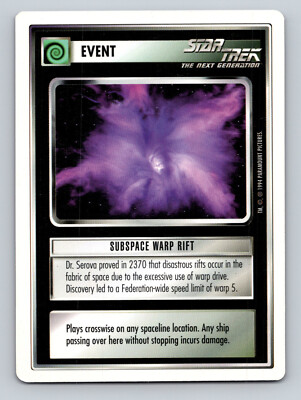 Star Trek CCG Event Subspace Warp Rift White Boarder Card STNG SciFi ...