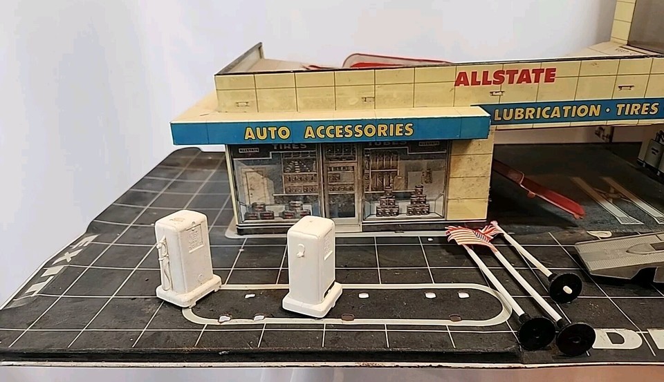 Vintage Marx Sears Allstate Happi Time Service station Tin Toy | eBay