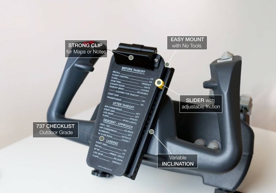 Boeing 737 Yoke Checklist and Map Holder for CH Yoke for Flight ...