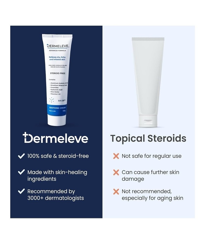 Dermeleve Advanced Formula Soothing Anti-itch Cream Skin Steroid Free ...