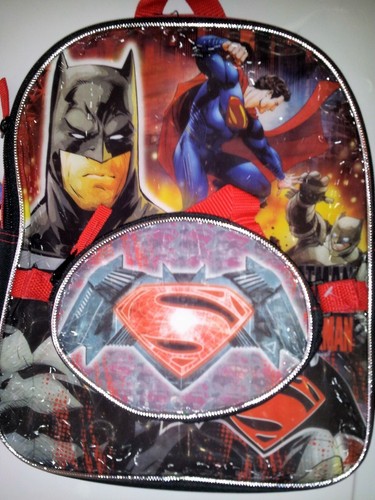 12" Kids Backpack Batman VS Superman DC Comics Book Bag w Detachable ...