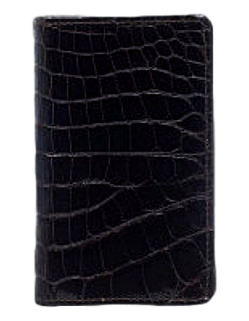 Ferrini Wallet Mens Exotic Alligator Slots 4 1/2 x 2 3/4 Black ABCC | eBay