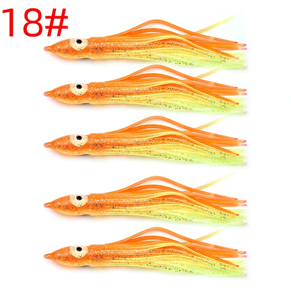 120mm High quality Luminous Squid Rubber Lure for Trout Fishing Pack of ...