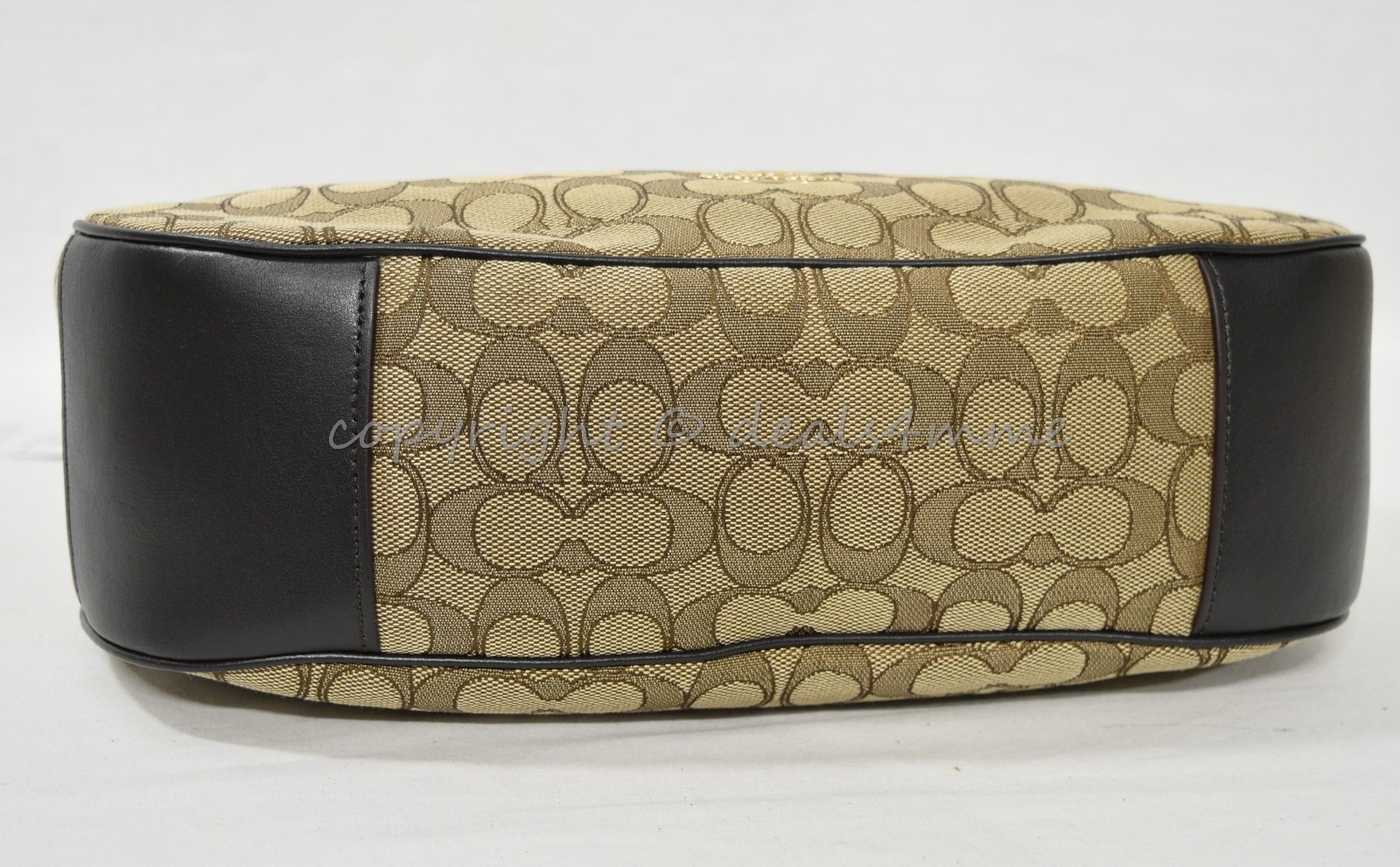 Coach F29959 Signature Jacquard Zip Shoulder Bag Hobo Purse Chalk ...