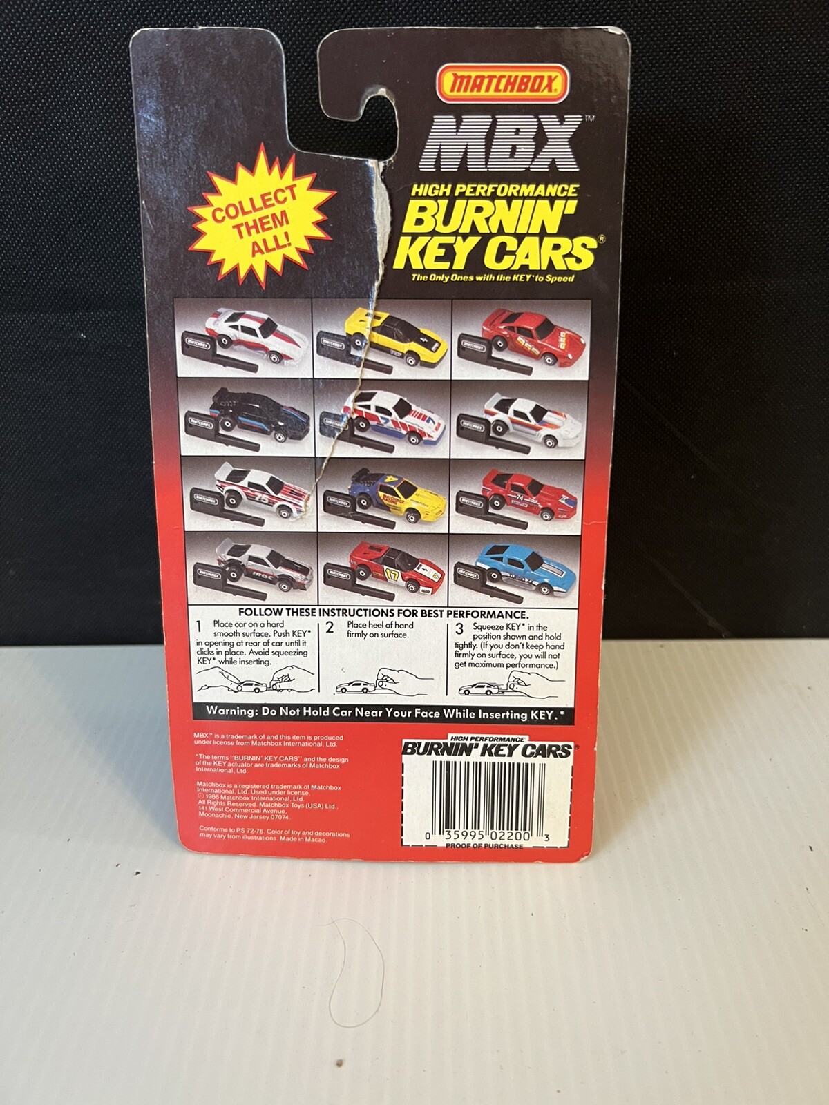 1986 Matchbox MBX Burnin' Key Cars Power Key Launcher | eBay