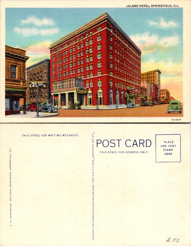 Leland Hotel Springfield IL Postcard | eBay