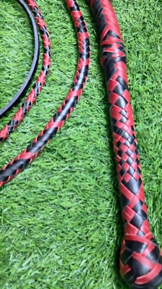 Handmade Bullwhip 4ft to 16ft long 16 Plaits Real cowhide leather bull ...