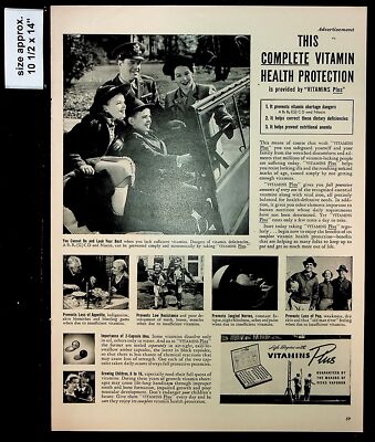 1943 Vitamins Plus Vicks Vaporub Health Protection B Vintage Print Ad ...