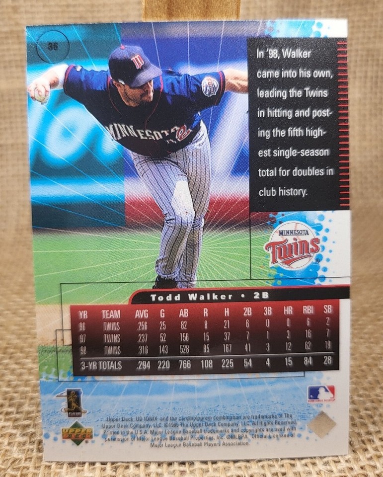 1999 Upper Deck Ionix Todd Walker Baseball Card #36 Twins A9 | eBay