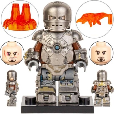 Custom Iron Man Mark One Suit Minifigure with Base, and Props, New/Mint ...