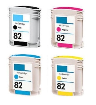 4 x Cartucce Set per HP Designjet 510 510PS / N.82 CH565A CH566A CH567A ...