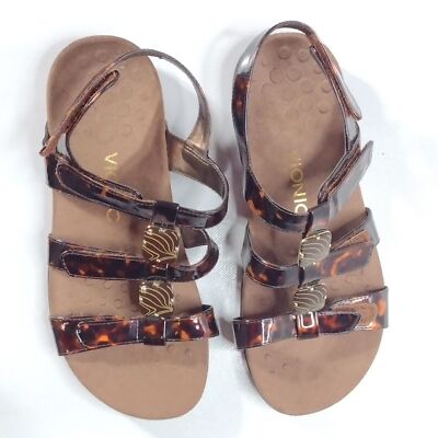 Vionic Amber Sandals Womens Size 8 Brown Copper Strappy Adjustable ...