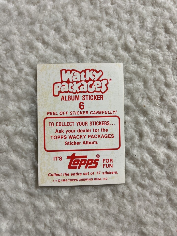 1986 Wacky Packages Album Series Sticker #6 Sunshine Creature Crackers ...
