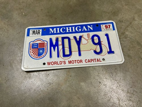 1997 Michigan License Plate World’s Motor Capital # MDY-91 | eBay