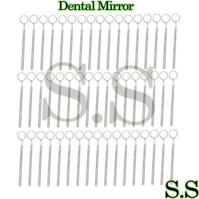 100 Front Surface Dental Mirrors #5 Complete With Handle Surgical ...