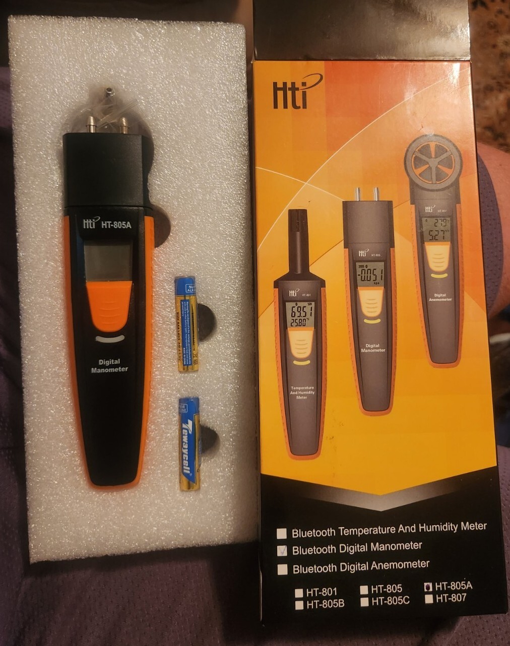 HT-805A Digital PressureGauge Differential Pressure Gauge-bluetooth ...