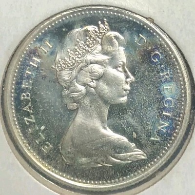 1967 CANADA 25c UNC. SILVER PROOF .800 fine/0.15 TROY OZ. ASW ...