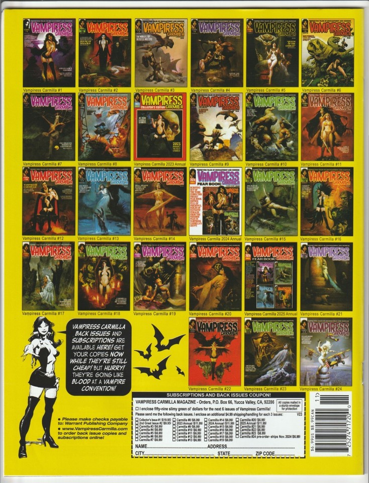 VAMPIRESS CARMILLA MAGAZINE #23 NOV 2024 NM 9.4 UNREAD WARRANT ...
