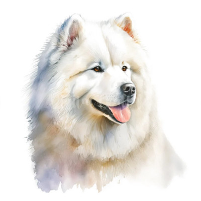 Handmade Art SAMOYED DOG 1" SQ Pendant 925 Silver 20" Necklace Women ...