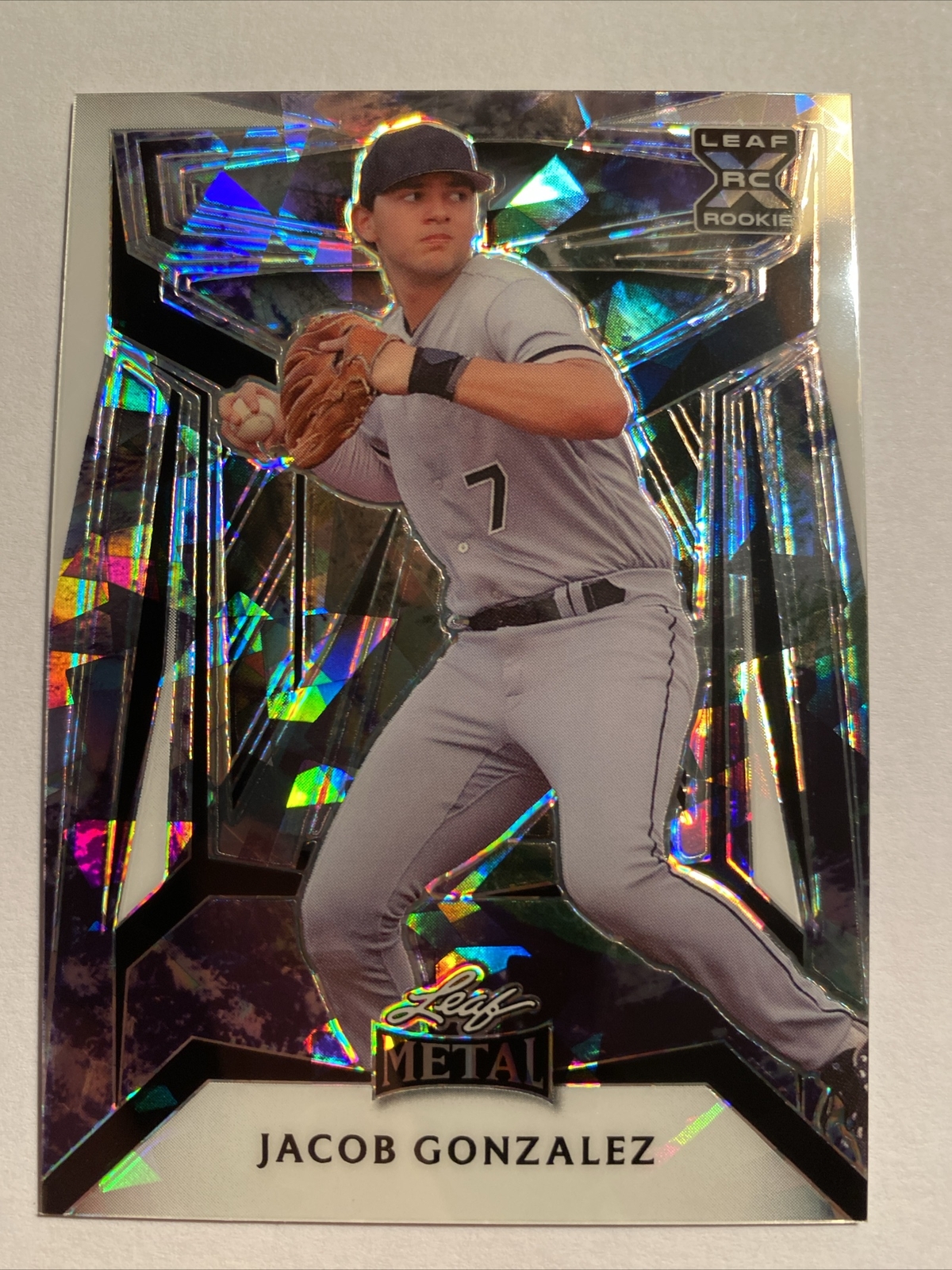 2023 Leaf Metal Baseball Jacob Gonzalez RC Black Prizm Rookie 1/1 White ...