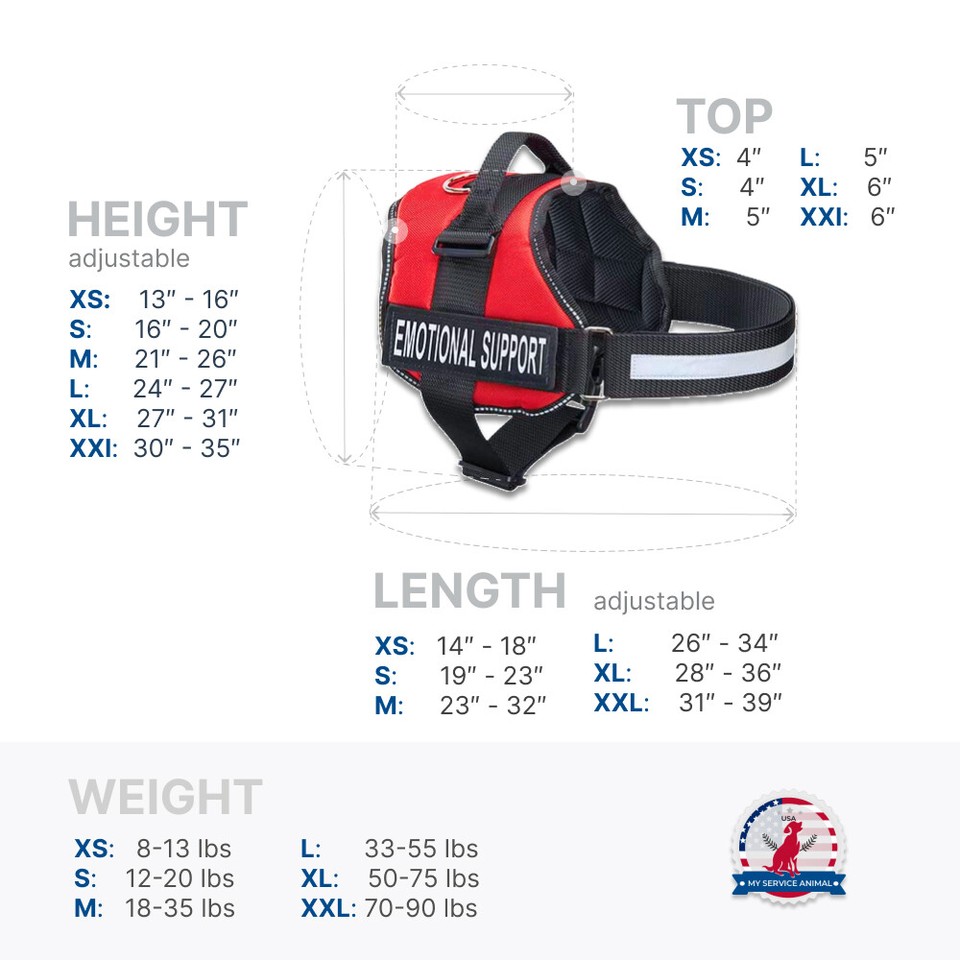 Service Dog No Pull Reflective Harness | All Sizes ADA Vest | eBay