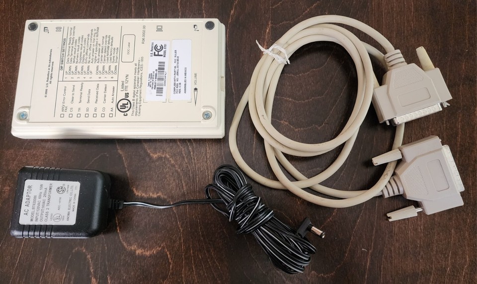 Vintage US Robotics Modem 0701 56k Serial RS-232+Power Adapter+Cable ...
