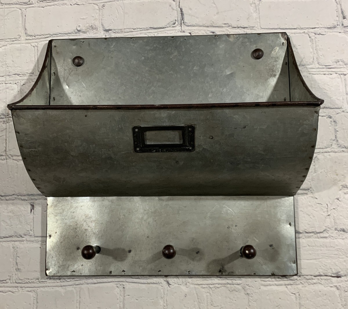 Rustic Metal Wall Pocket Galvanized Metal Wall Pocket Planter Set