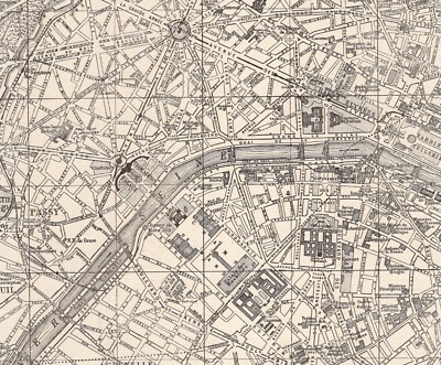 1919 Antique Paris City MAP Wall Decor Vintage Map of Paris Set of 2 ...