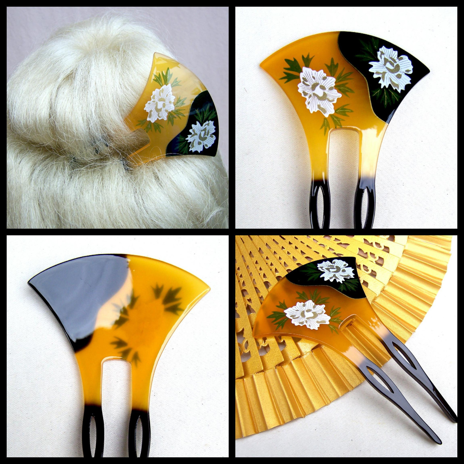 Vintage Japanese Kanzashi hair comb hair pick geisha hair accessory ...